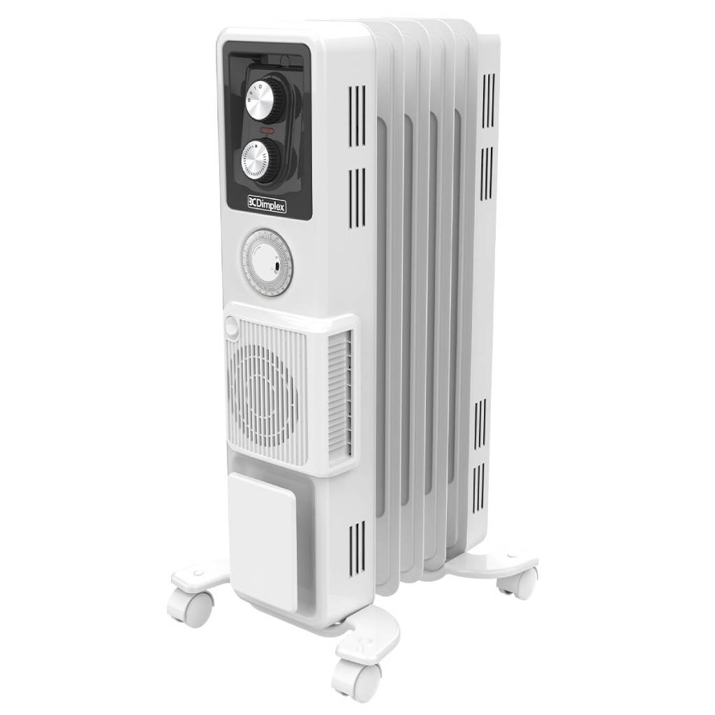 Dimplex OCR15TIF 1.5kW White Oil Column Heater with Timer and Turbo Fa ...
