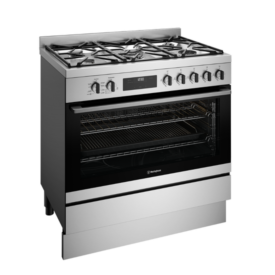 Westinghouse WFE9515SD Stainless Steel 90cm Dual Fuel Freestanding ...